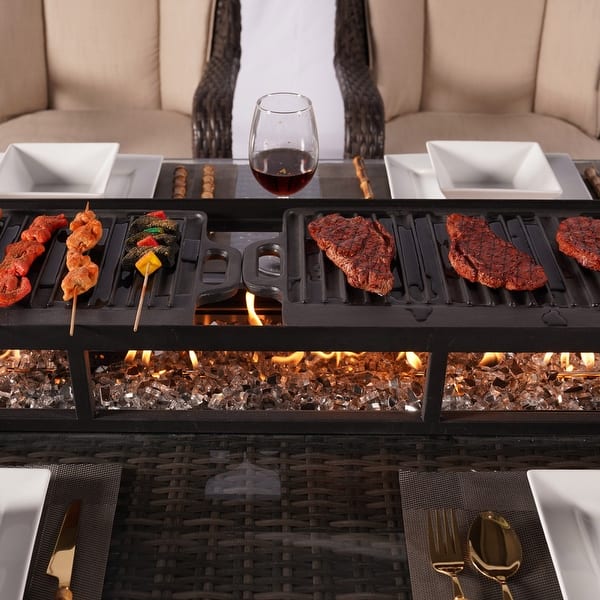 Black Patio BBQ Grill Shelf with Two Cooking Pan - On Sale - Bed Bath ...