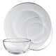 Set for 12 Contemporary Clear Glass Dinnerware With Salad Plates ...