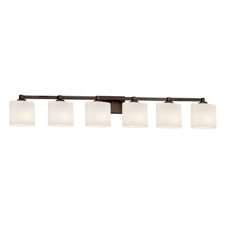 Justice Design Fusion Regency 6-light Dark Bronze Bath Bar, Opal Oval ...