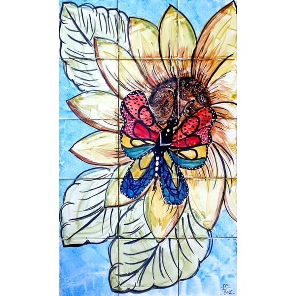 18x30 Butterfly Backsplash Design 15pc Ceramic Tile Wall Mural - Bed ...