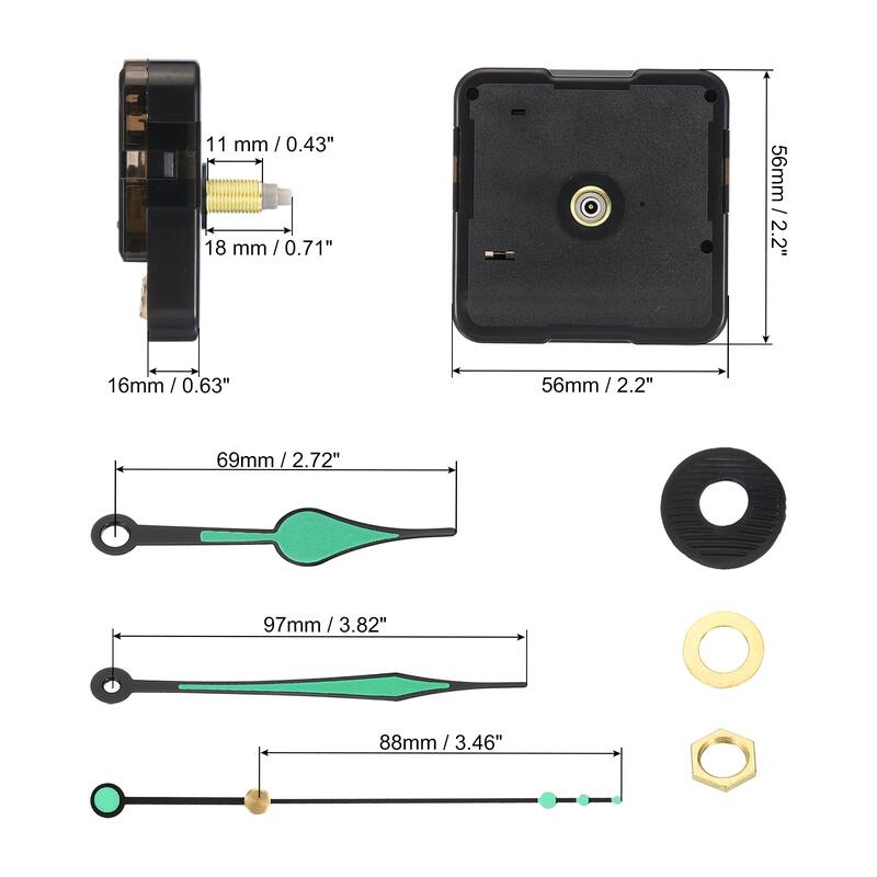 1Set Quartz Clock Movement 0.7" Movement Shaft for 7-8mm Clock Dial ...