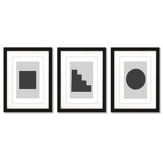 Geo Cross Hatch Roseanne Kenny Abstract 2 - 3 Piece Framed Gallery Art ...