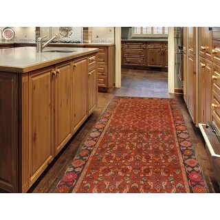 Fine Vintage Distressed Houri Rust/Black Rug - 4'11" x 9'2" - Bed Bath ...