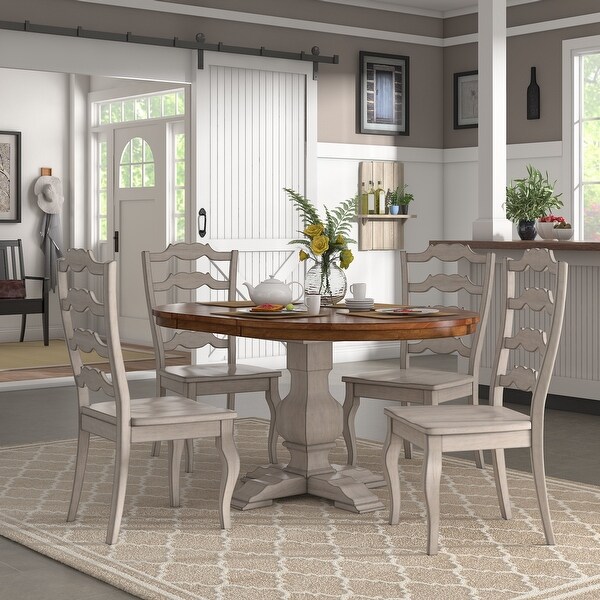 Eleanor Antique White Extending Oval Wood Table French Back 5 piece Dining Set by iNSPIRE Q Classic On Sale Bed Bath Beyond 16939993