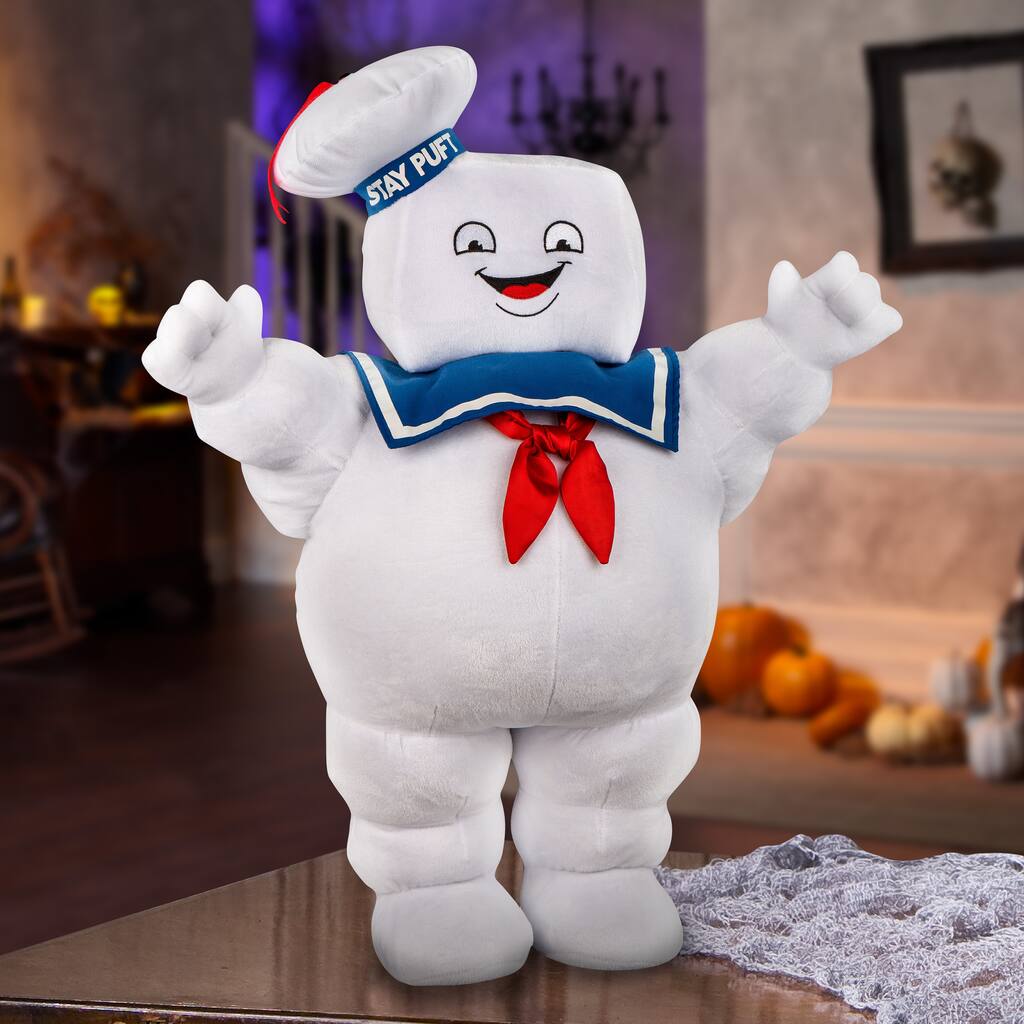 Gemmy Halloween Greeter Stay Puft OPP Ghostbusters, white - Overstock ...