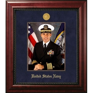 Patriot Frames Navy 8x10 Portrait Executive Frame with Gold Medallion ...