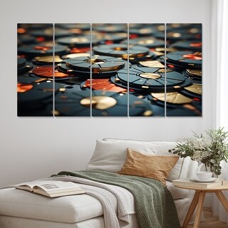 Designart "Discs Photography View II" Music Metal Wall Decor Set - Bed ...
