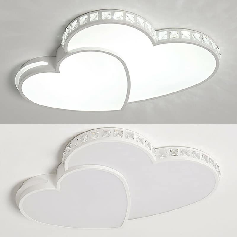 Crystal Heart-shaped LED Ceiling Light Flush Mount - 20.47*15.75*2.36 ...