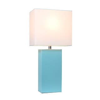 Lexington Leather Base Modern Lamp with Fabric Shade - Bed Bath ...