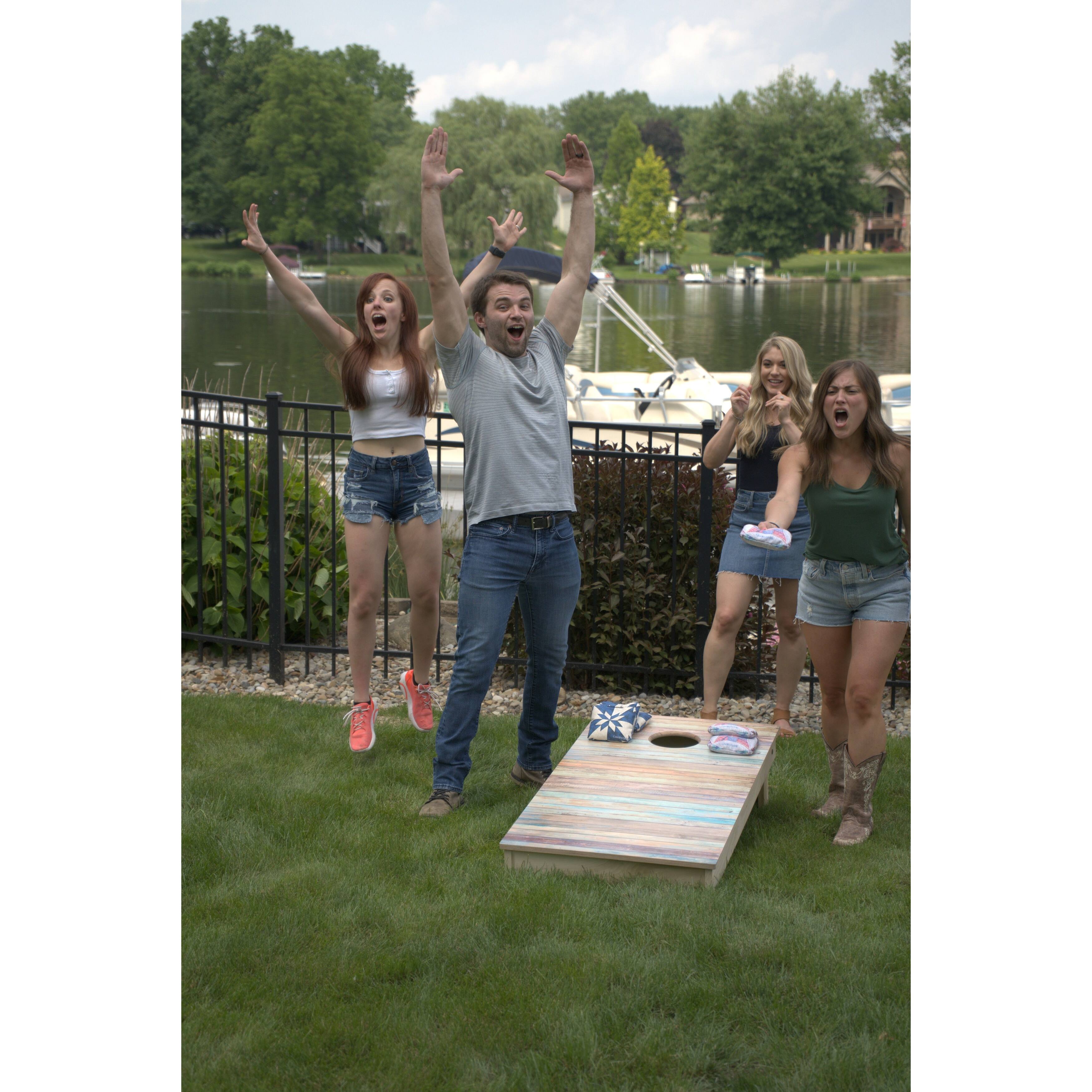 Tie-Dye Red, White and Blue Regulation Cornhole Board Set (Includes 8 ...