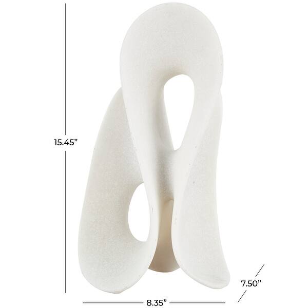 White Polystone Wavy Shaped Abstract Sculpture with Cutouts and ...