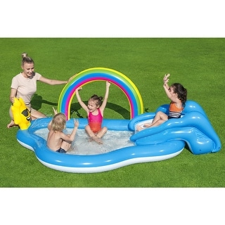 Outdoor inflatable Play Pool Center with slide - Bed Bath & Beyond ...