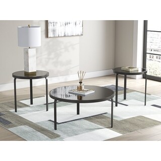 Signature Design by Ashley Dorylin Black Table (Set of 3) - 36"W x 36"D x 18"H - Bed Bath ...