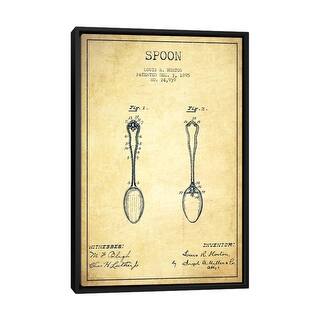 iCanvas "Spoon Vintage Patent Blueprint" by Aged Pixel Framed - Bed ...