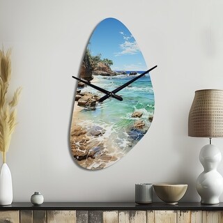 Designart - Beach Photo Ocean Escape V - Coastal Beach Large Wall Clock ...