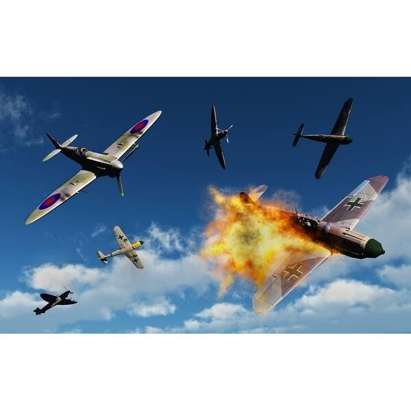 British Supermarine Spitfires Battle German Messerschmitt Bf 109 ...