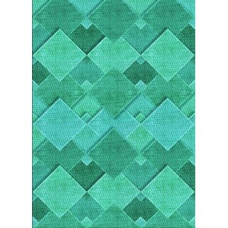 Ahgly Company Machine Washable Transitional Dark Turquoise Green Area ...