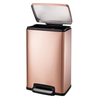 Stainless Steel 13-Gallon Kitchen Trash Can with Step Lid in Copper ...