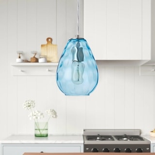 Modern Blue 1-Light Art Glass Kitchen Island Pendant Lighting - On Sale ...
