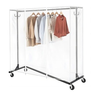 Garment Rack with Lid and Tube Support, Industrial Tube Z-Base Garment ...