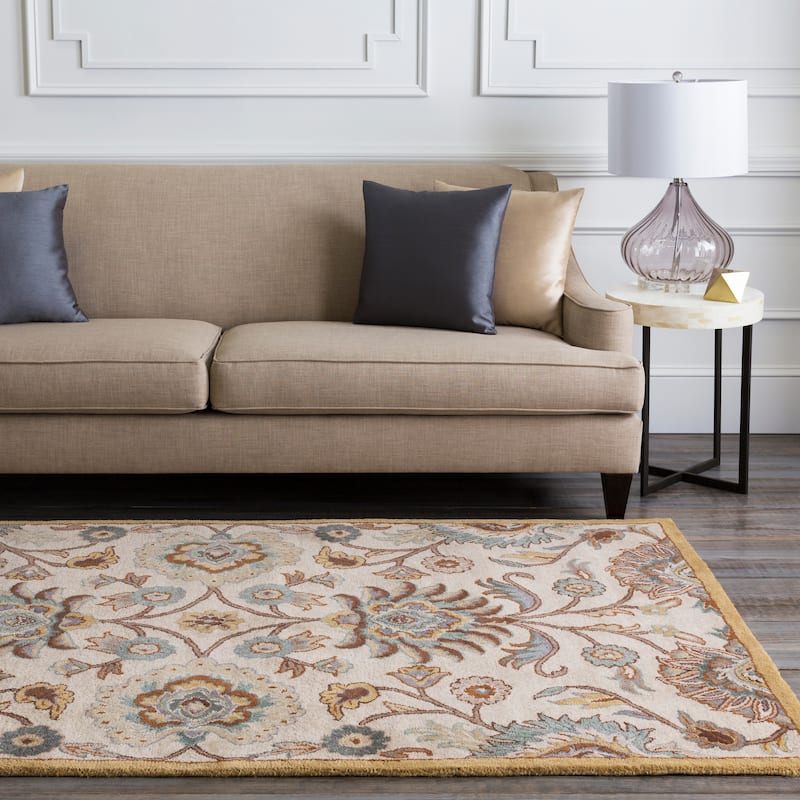 Hand-tufted Coliseum Beige Wool Area Rug - 7'6" x 9'6"/Surplus ...