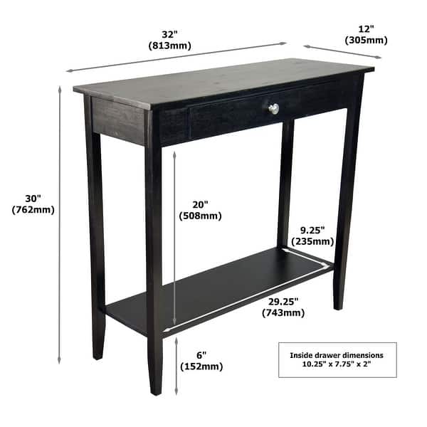 Solid Acacia Wood 1-drawer Console Table with Bottom Shelf - Bed Bath ...