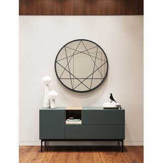 MacLuu Modern Geometric Round Metal Wall Mirror - Bed Bath & Beyond ...