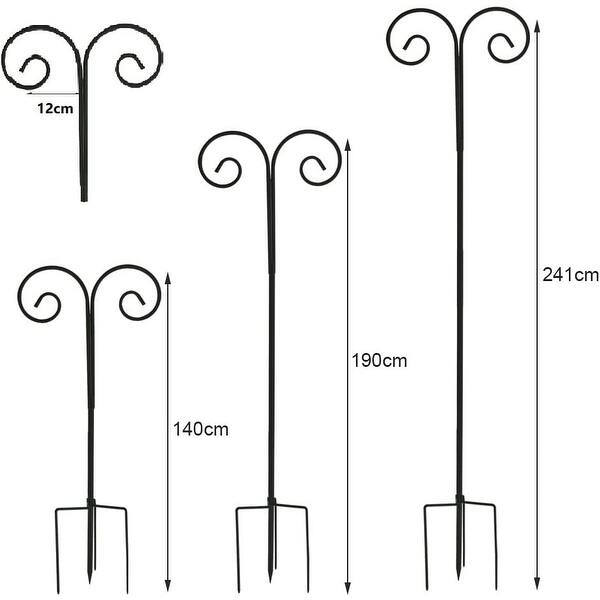 Metal Shepherd Crook Hooks Adjustable Pole for Bird Feeders (set of 2 ...