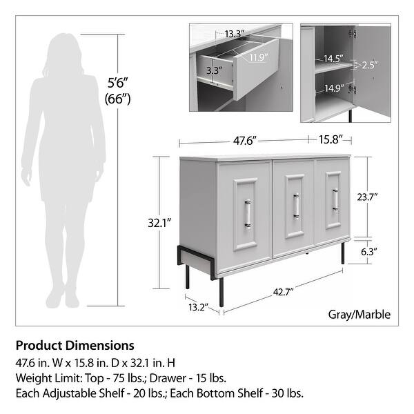 CosmoLiving by Cosmopolitan Liberty 3 Door Accent Cabinet - Bed Bath ...