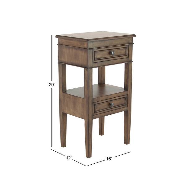 Brown Wood Pine Classic Traditional Side End Pedestal Accent Table - 16 ...