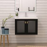 28 Inch Wall-Mounted Bathroom Vanity With Sink - Bed Bath & Beyond ...