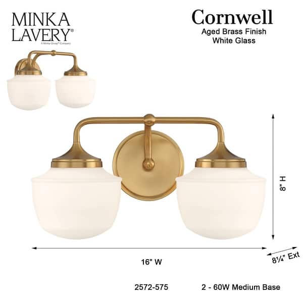 Minka Lavery Cornwell Aged Brass 1 Light Vanity Light - Bed Bath ...