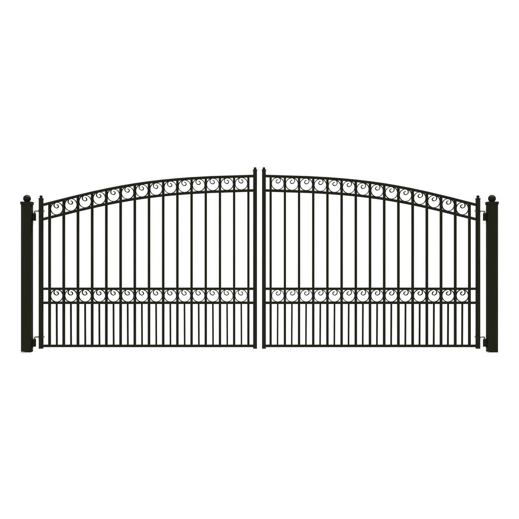 ALEKO Set of Paris Style Steel Swing Dual Driveway 16 ft Gate with ...