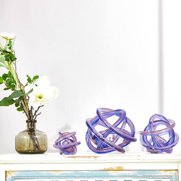 Luxury Lane Hand Blown Infinity Knot Sommerso Art Orbit Glass Ball 4-8 ...