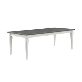 Tatum Rustic Grey and Weathered White Dining Table with Leaf - Bed Bath ...