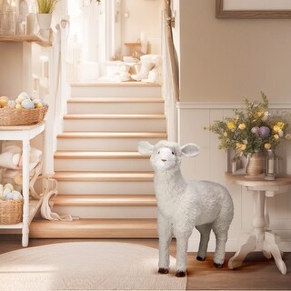 Display Furry Easter Lamb 27.5"L - Bed Bath & Beyond - 40124247
