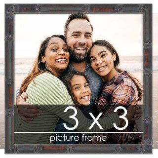 3x3 Bamboo Walnut Complete Wood Square Picture Frame with UV Acrylic ...