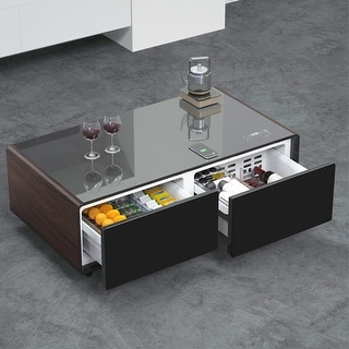 Smart Coffee Table Built-in Fridge Wireless Charging USB Interface ...
