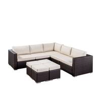 Newton Outdoor 4-seater Sectional Sofa Set by Christopher Knight Home ...