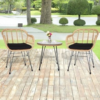 Rustic bistro set of three, iron stand - Bed Bath & Beyond - 37442932