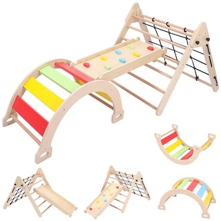 Climbing Toys Foldable Climbing Triangle Ladder Toys with Ramp - Bed ...