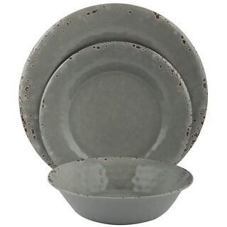 Melange 18 Piece Melamine Dinnerware Set Rustic Collection Dinner Plate ...