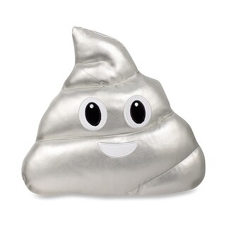Emojicon 14" Metallic Silver Poop Pillow - Multi - Bed Bath & Beyond ...