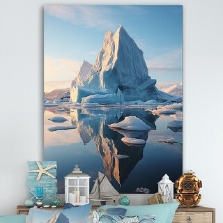Designart "Teal Iceberg Majestic Frost" Iceberg Wall Art Living Room ...