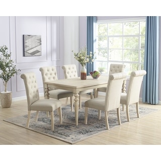 Modern 7-piece Dining Table Set with 38in Rectangular Dining Table and ...
