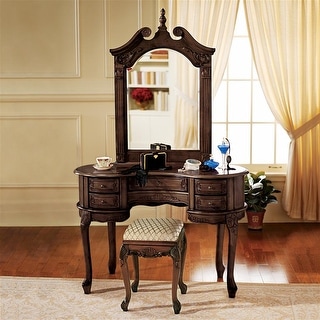Design Toscano The Queen Anne Dressing Table and Mirror Set - Bed Bath & Beyond - 37067682
