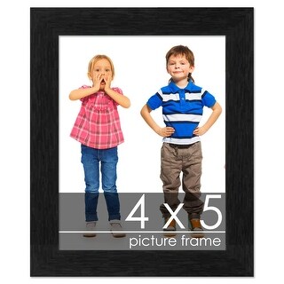 4x5 Traditional Black Complete Wood Picture Frame with UV Acrylic, Foam ...