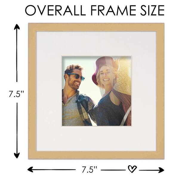 2x2 Natural Frame Matted for 2x2 Picture or 6x6 Art Poster Without ...