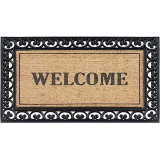 A1HC Natural Coir & Rubber Door Mat, 30x48, Thick Durable Doormats for ...