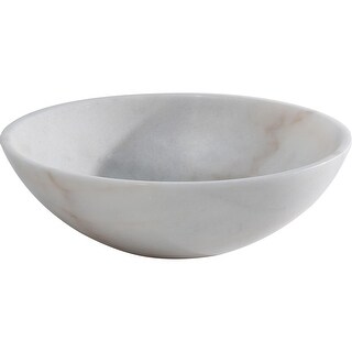 AA Warehousing 'Brielli' White Marble Round Polished Stone Basin - Bed ...